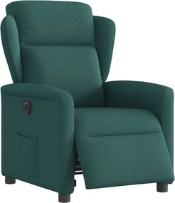 Elektrické polohovací křeslo tmavě zelené textil 3303120