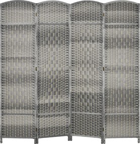 HOMCOM 4-panelový skládací paraván 180x180 cm Rozdělovač místnosti Ochranný paraván Polypropylen pro kancelář ložnici Šedá směs