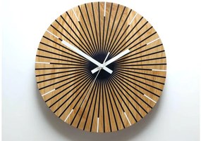 M.Clock Nástěnné nehlučné hodiny 33,5x33,5cm přírodní dub