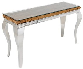 Massive home | Konzole MODERN BAROCK BARRACUDA 140cm chrom vč. skleněný top bez teakového topu