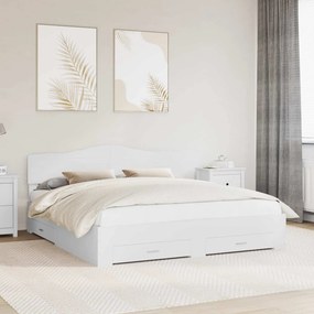 Rám postele se zásuvkou Bílá 180 x 200 cm Kompozitní dřevo 3413159