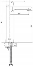 Cersanit Verso, vysoká umyvadlová baterie + zátka typu ClickClack, chromová, S951-405