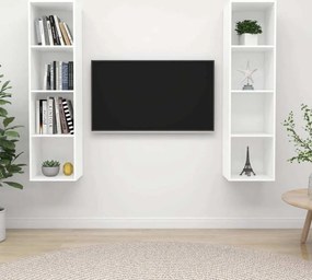 vidaXL Nástěnné TV skříňky 2 ks kompozitní dřevo [3079865] Barva: Bílá