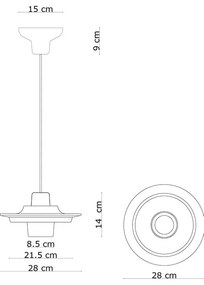 Ferroluce Závěsné svítidlo VOILÀ, ∅ 28 cm, 1xE14 Barva: Modrá-krémová