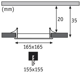 Paulmann 92080 Quality Line Panel IP44, 12W LED, 2700K, matný chrom, 17x17cm