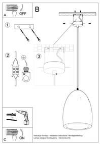 Závěsné svítidlo Bukano, 1x bílé keramické stínítko