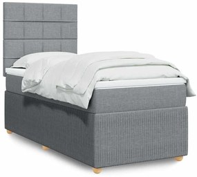 Box spring postel s matrací světle šedá 90x200 cm textil 3294239
