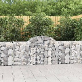 Klenuté gabionové koše 7 ks 200x30x80/100 cm pozinkované železo 3146094