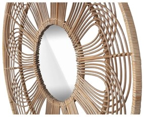 Nástěnné zrcadlo s bambusovým rámem ø 76 cm Obi – Basiclabel