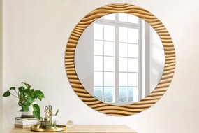 Kulaté dekorativní zrcadlo Dřevěná vlna fi 80 cm