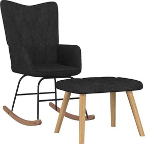 vidaXL Houpací křeslo se stoličkou textil [327628] Barva: Černá