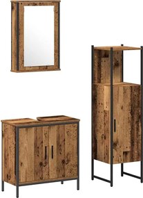 Sada koupelnového nábytku 3 ks Hnědá 33 x 33 x 120,5 cm 3332552