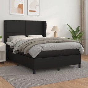 Box spring postel s matrací černá 140 x 190 cm umělá kůže 3128907