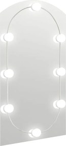 Zrcadlo s LED světly 90 x 45 cm sklo obloukové 3102978