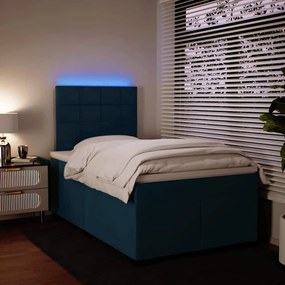 Box spring postel s matrací modrá 120 x 200 cm samet 3293186