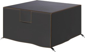 Kryt na zahradní nábytek Outsunny – mrazuvzdorný, voděodolný, proti UV, 420D Oxford, větruodolný, čtvercový 125 × 125 × 74 cm (černý) | Aosom