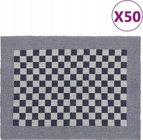 Fionshop 262849378 Kuchyňské utěrky 50 ks modré a bílé 50 x 70 cm bavlna