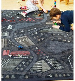 Černý oboustranný dětský koberec Narma Ülejõe, 160 x 230 cm