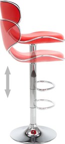 323645  Bar Stools 2 pcs Red Faux Leather 323645