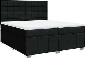 Box spring postel s matrací černá 200x200 cm textil 3294077