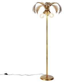 Vintage stojací lampa zlatá 2-světlo - Botanica