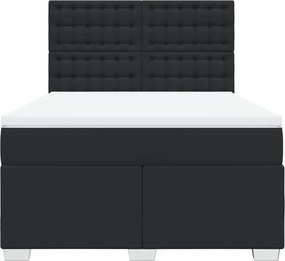 Box spring postel s matrací černá 160x200 cm umělá kůže 3290728