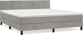 Box spring postel s matrací světle šedá 160x200 cm samet 3130967