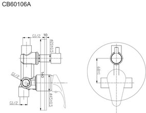 Mereo Sonáta sprchová podomítková baterie s přepínačem Mbox kulatý kryt mosaz chrom CB60106A