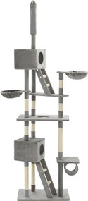 Škrabadlo pro kočky se sisalovými sloupky 230–260 cm šedé 170522