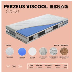 Taštičková matrace Benab Perzeus Viscool S2000 200x120 cm (T3/T5). 763571