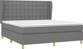 Box spring postel s matrací tmavě šedá 180x200 cm textil 3128862