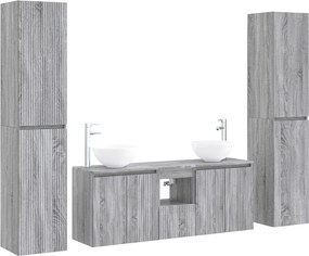 Sada koupelnového nábytku 5 ks Šedý Sonoma 33 x 34,5 x 160 cm 3406029