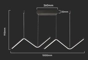 LED Solution Černé závěsné LED svítidlo designové 100cm 12W