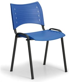 Plastová židle SMART - černé nohy, modrá