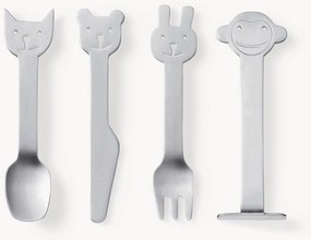 Sada matně kartáčovaných příborů Animal Friends, 4 díly