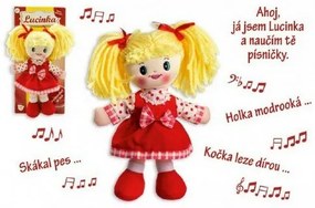 Teddies Panenka Lucinka hadrová plyš 30 cm česky zpívající na kartě