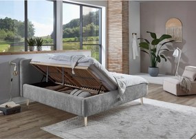 Šedá čalouněná dvoulůžková postel s roštem 160x200 cm Mattis – Meise Möbel