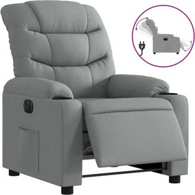 Elektrické polohovací křeslo světle šedé textil 3206627