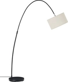 Bílá/černá látková stojací lampa s ohybatelnou konstrukcí (výška 145 cm) Arc – Ellos Home