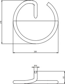 Deante Silia věšák na ručník, nikl