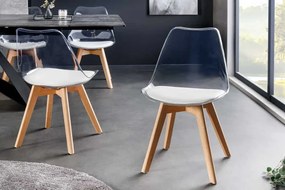 Designová jídelní židle Scandinavia transparentní bílá
