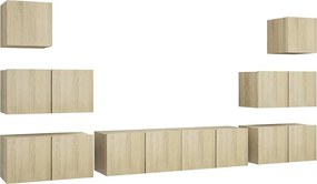 8dílný set TV skříněk dub sonoma kompozitní dřevo 3079029