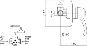 Sapho Kirké KI41C sprchová podomítková baterie páková 1 výstup