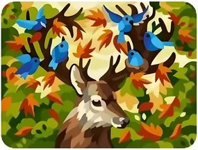 NORIMPEX Malování podle čísel Jelen s ptáčky / 40x50 cm