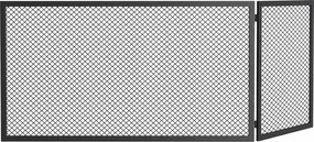 HOMCOM Ochranná mřížka na krb, skládací kovová ochrana proti jiskrám pro obývací pokoj, ložnici, 141x50 cm, černá