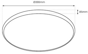 Stropní LED svítidlo Ringo, 1x LED 36w, 3000-6000k, b, RGB, s ovladačem