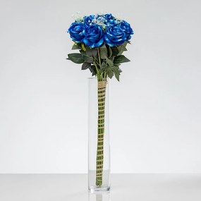 Kytice dlouhých růží v modré barvě