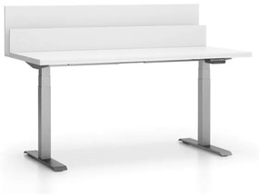 PLAN Kancelářský pracovní stůl SINGLE LAYERS s přepážkami, nastavitelné nohy, bílá
