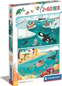 Clementoni PUZZLE Život u moře / 2x60 dílků / od 5 let