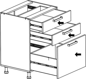 Casarredo - Komfort nábytek Kuchyňská linka DAKOTA 280 cm, bílá/dub kraft zlatý